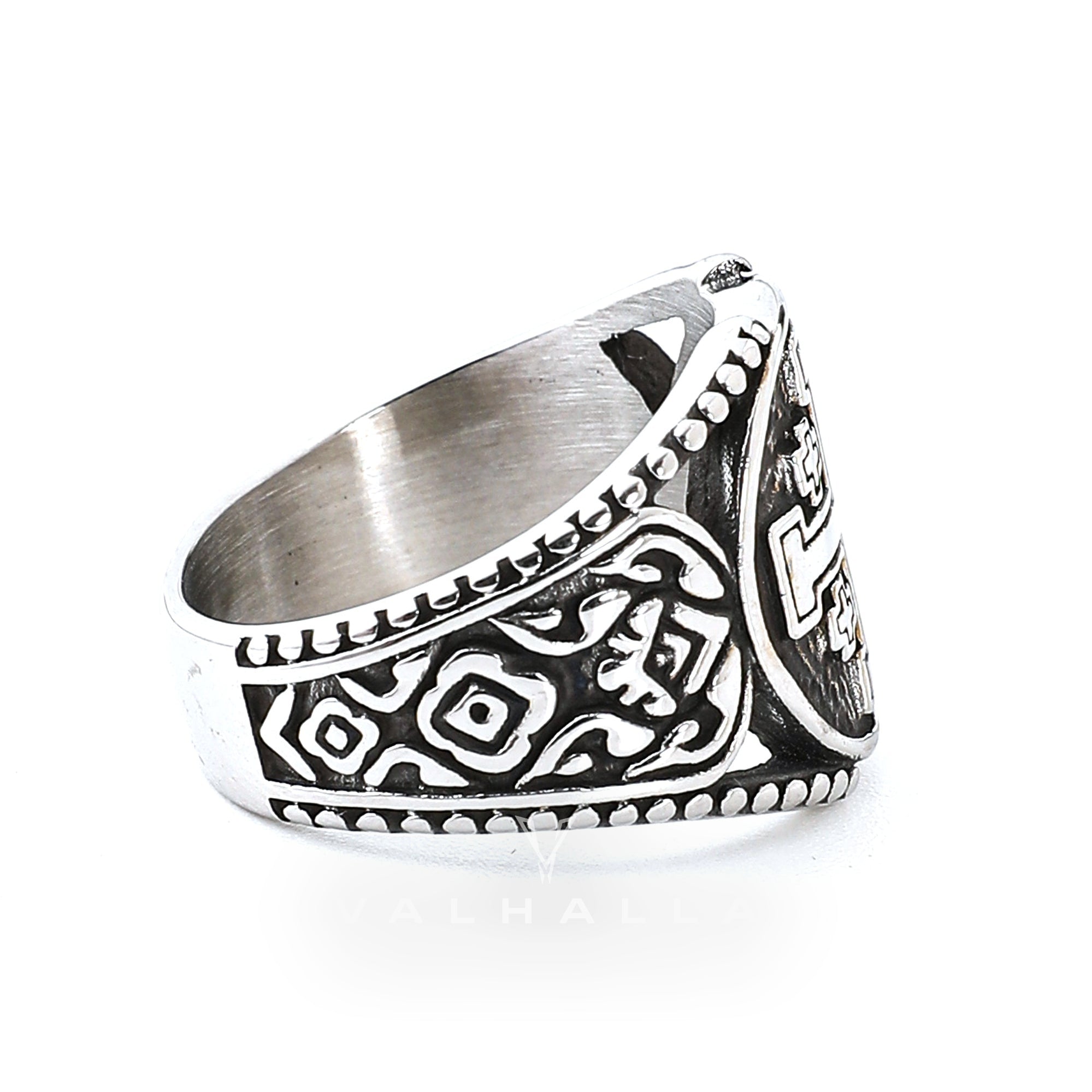 Jerusalem Cross Stainless Steel Religion Ring – Valhalla Fallen