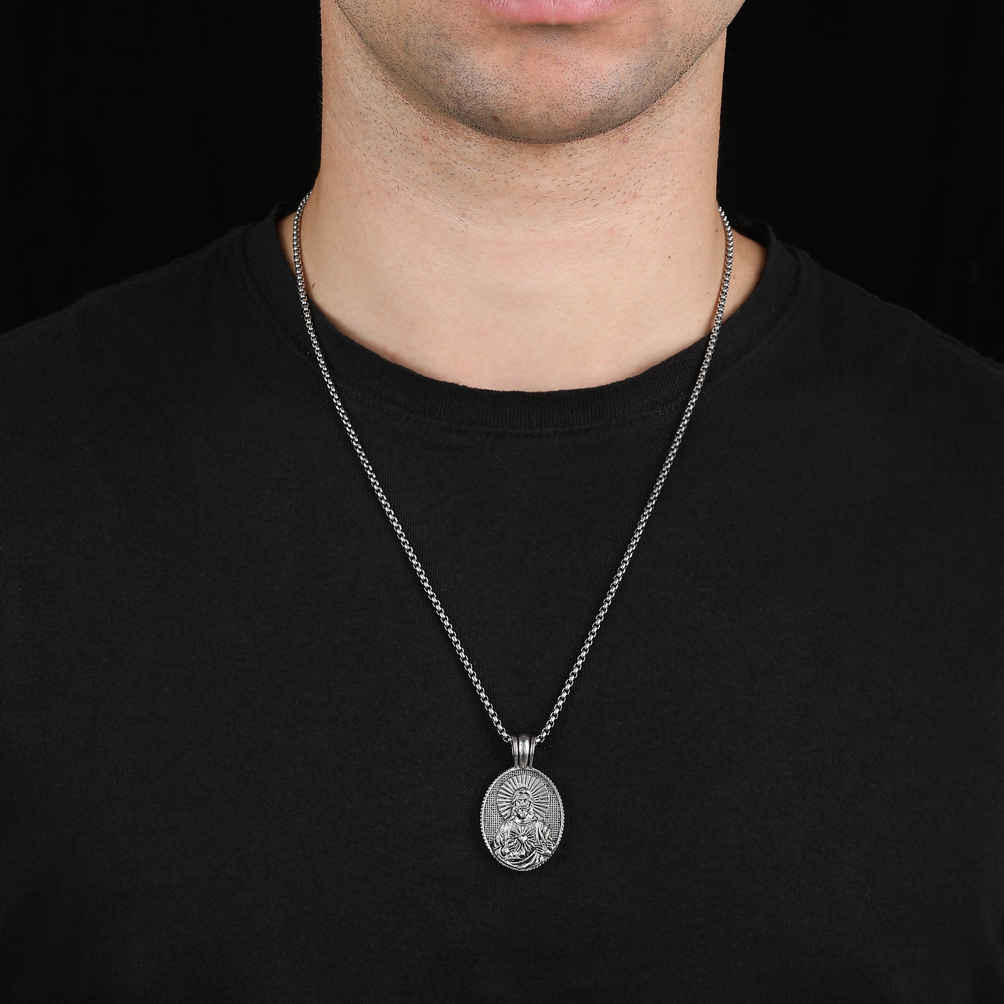 Sacred Heart of Jesus Pure Tin Necklace – Valhalla Fallen