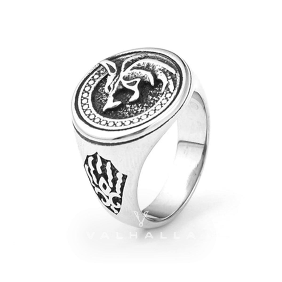 Witcher Wolf Stainless Steel Viking Ring – Valhalla Fallen