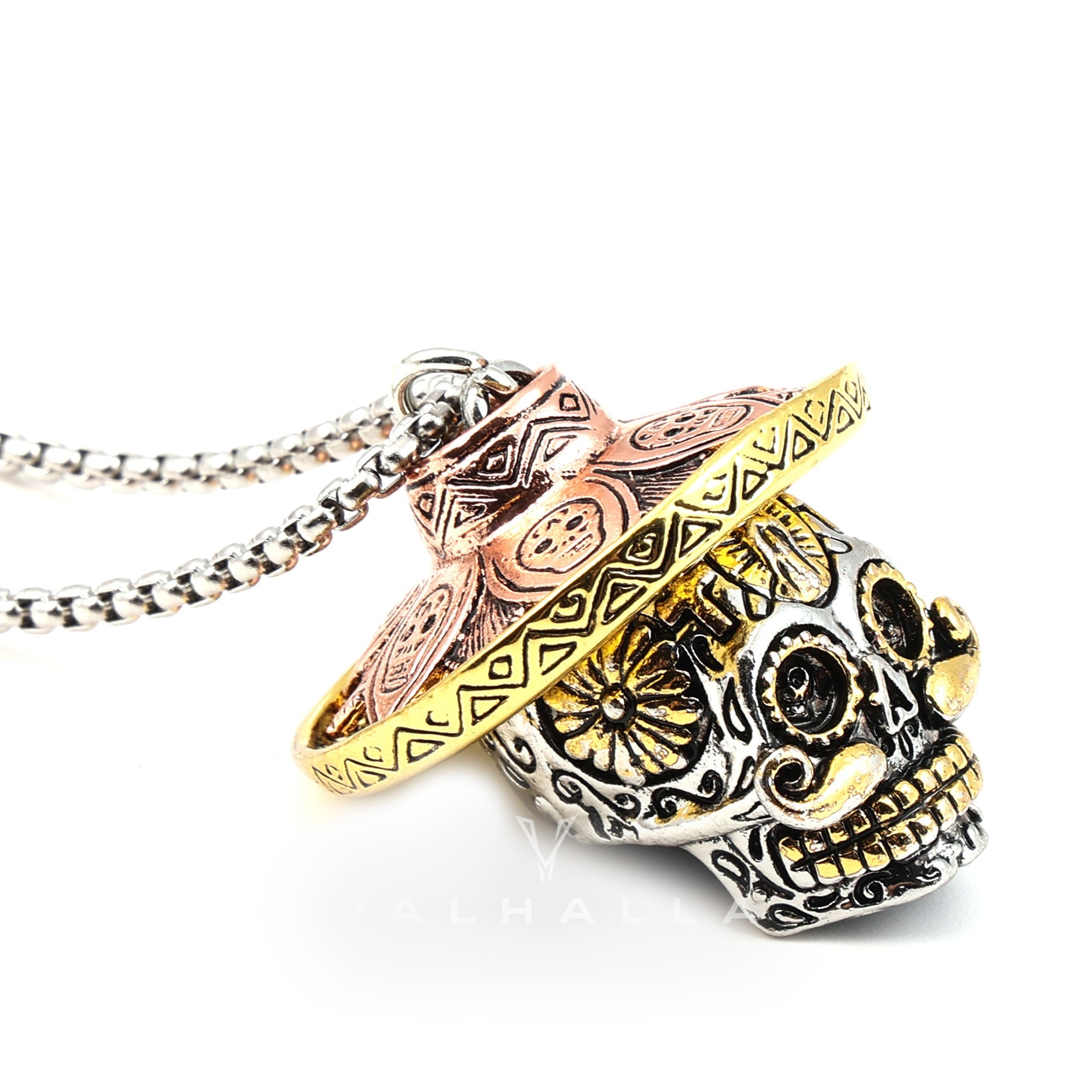 Hat Magic Sugar Skull Pendant & Chain – Valhalla Fallen