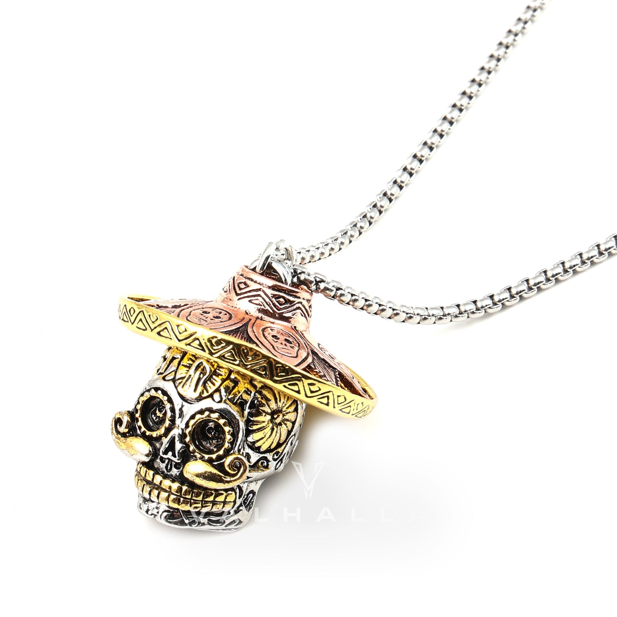 Hat Magic Sugar Skull Pendant & Chain – Valhalla Fallen