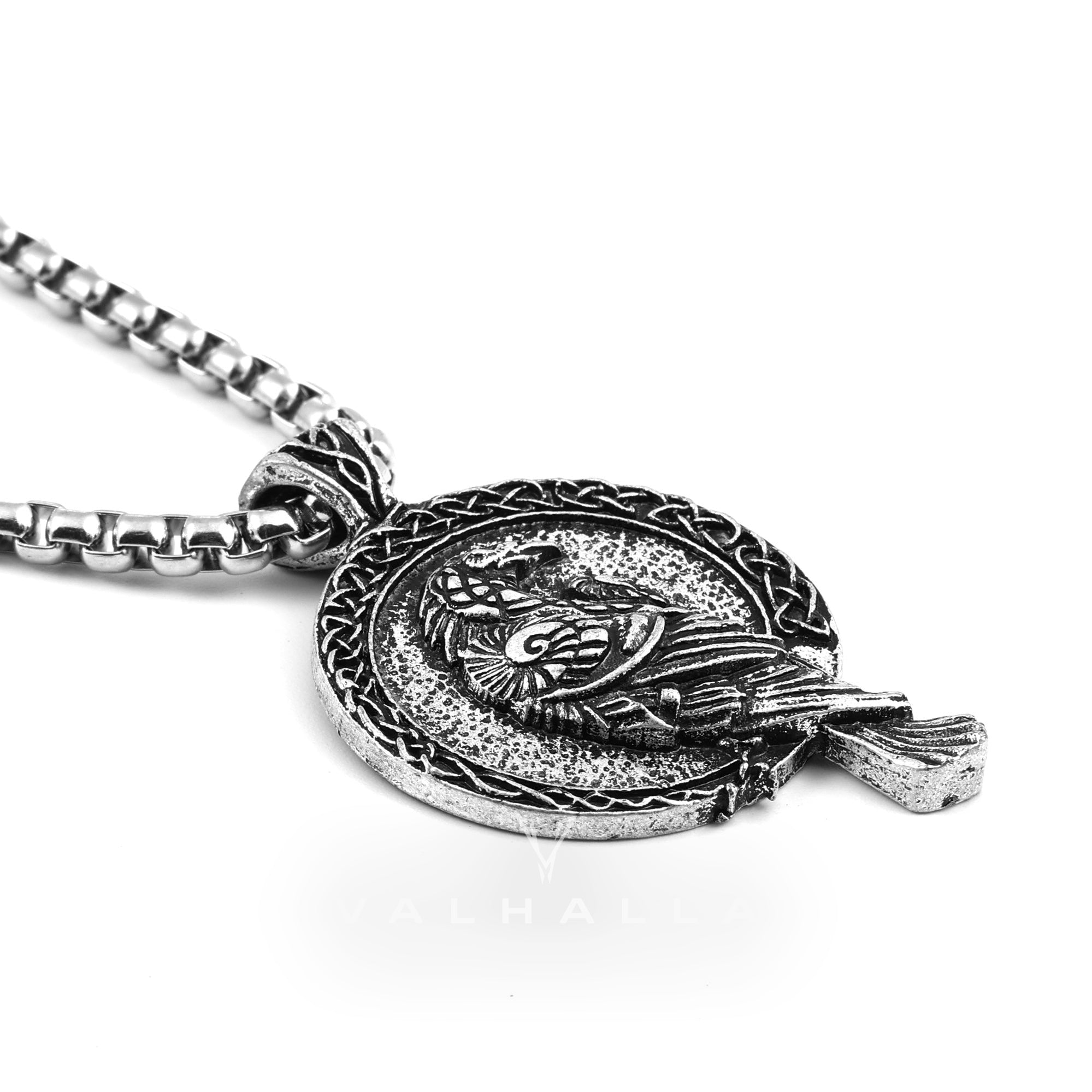 Raven And Triskele Viking Pendant & Chain – Valhalla Fallen