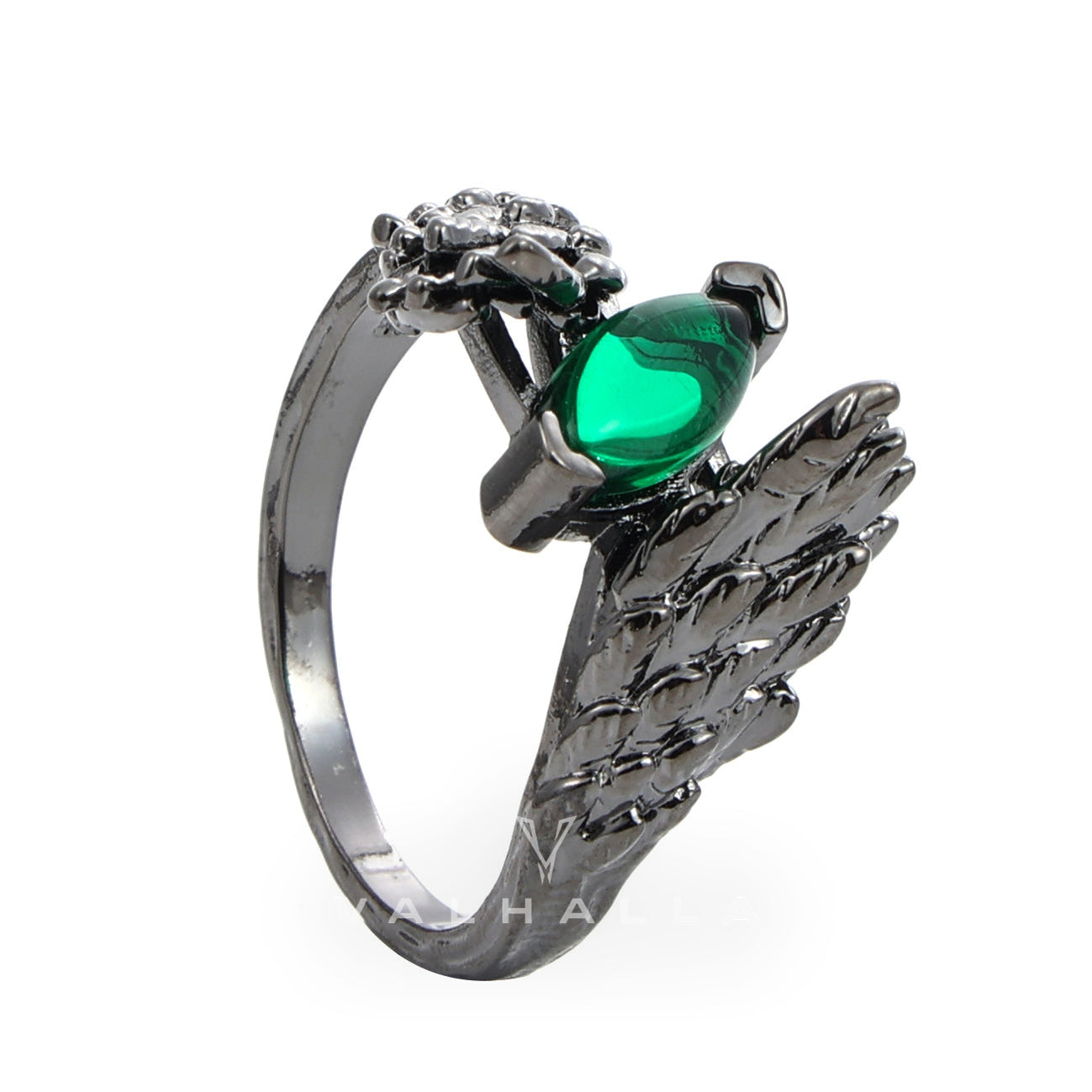 Dark Angel Wing Brass Gothic Ring Stainless Steel – Valhalla Fallen