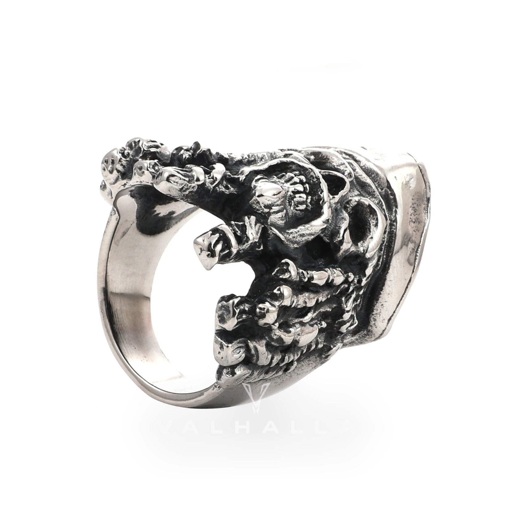 Pirate Captain Stainless Steel Skull Ring – Valhalla Fallen