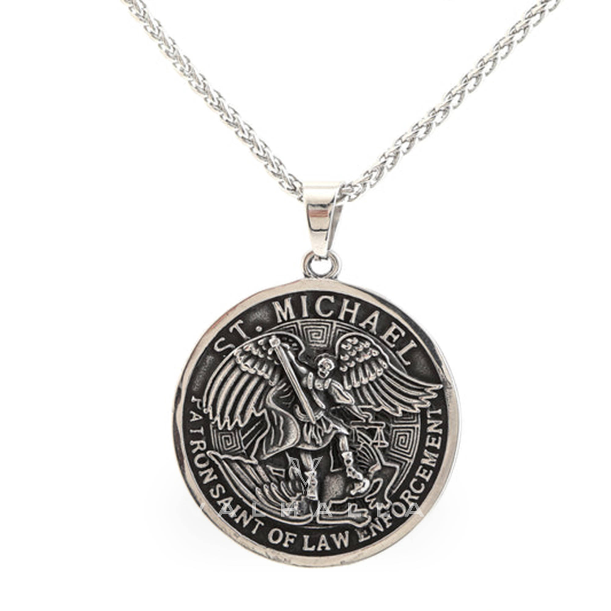 St. Michael Stainless Steel Pendant & Chain – Valhalla Fallen