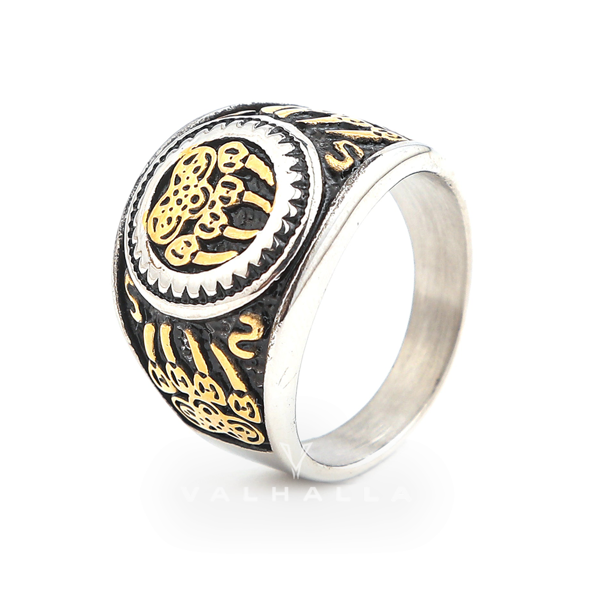 Handcrafted Stainless Steel Dual Color Bear Paw / Veles Ring – Valhalla ...