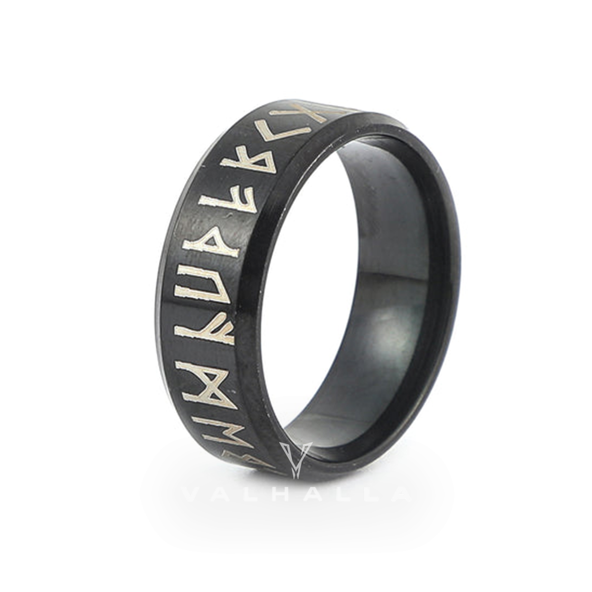 Handcrafted Stainless Steel Runic Alphabet Ring – Valhalla Fallen