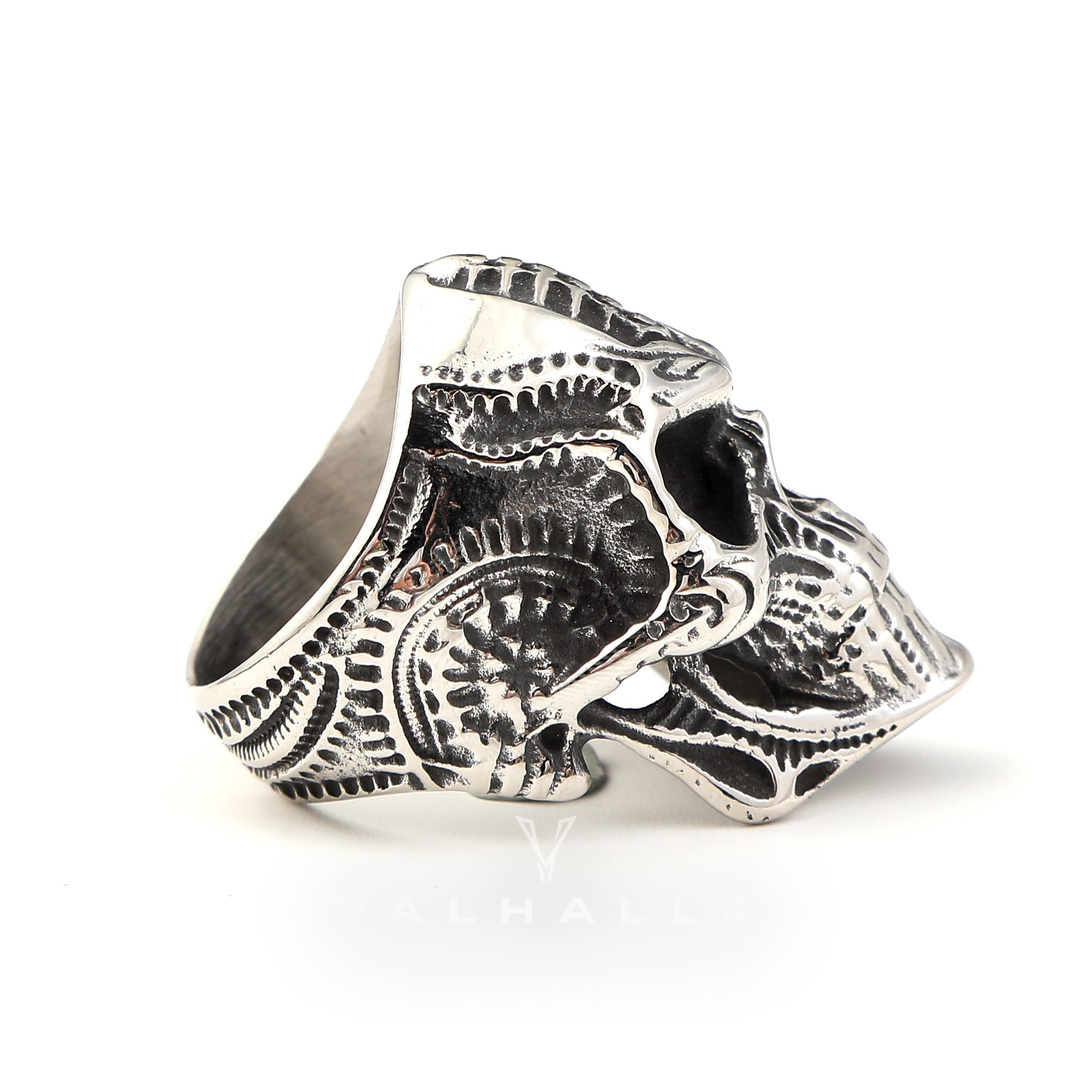 Steampunk Stainless Steel Skull Ring – Valhalla Fallen