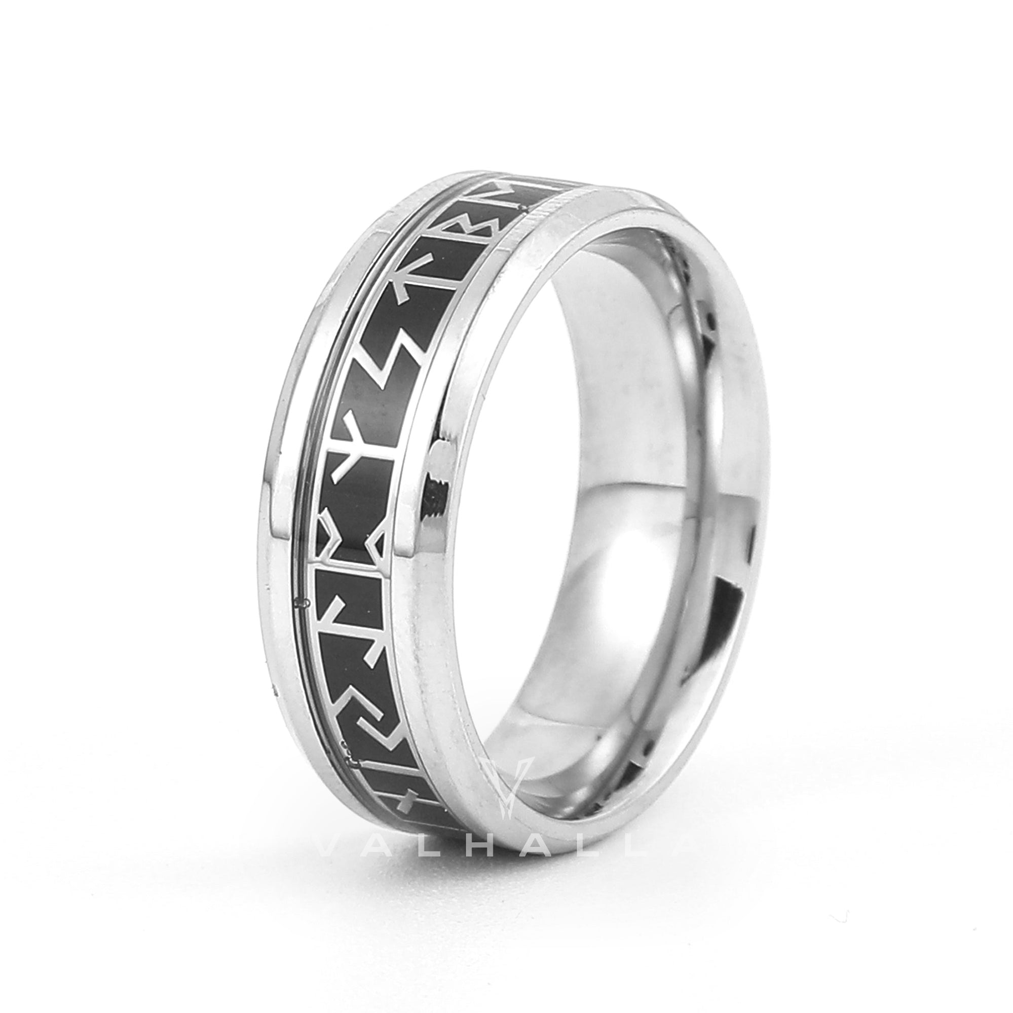 Handcrafted Stainless Steel Viking Elder Futhark Rune Ring – Valhalla ...