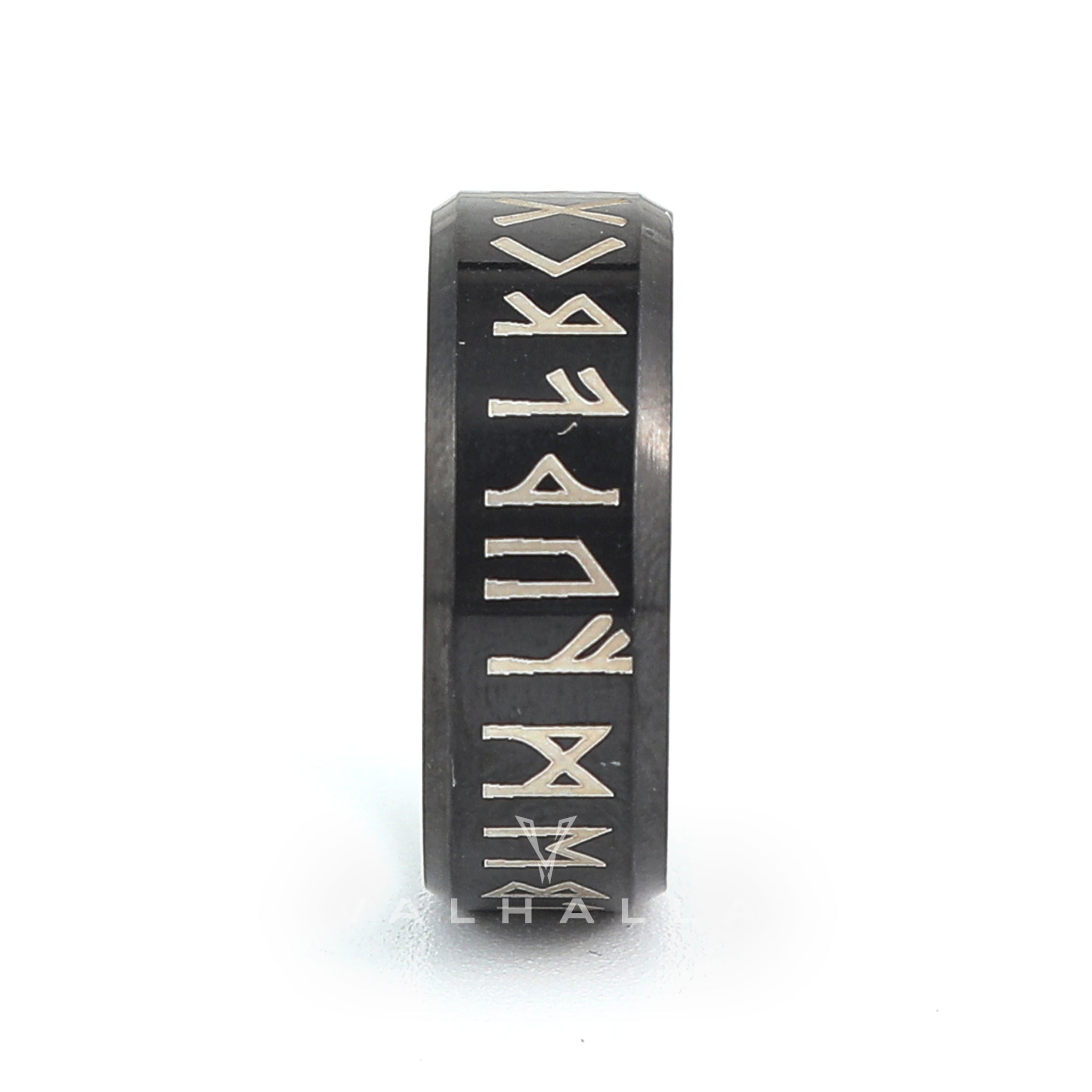 Handcrafted Stainless Steel Runic Alphabet Ring – Valhalla Fallen
