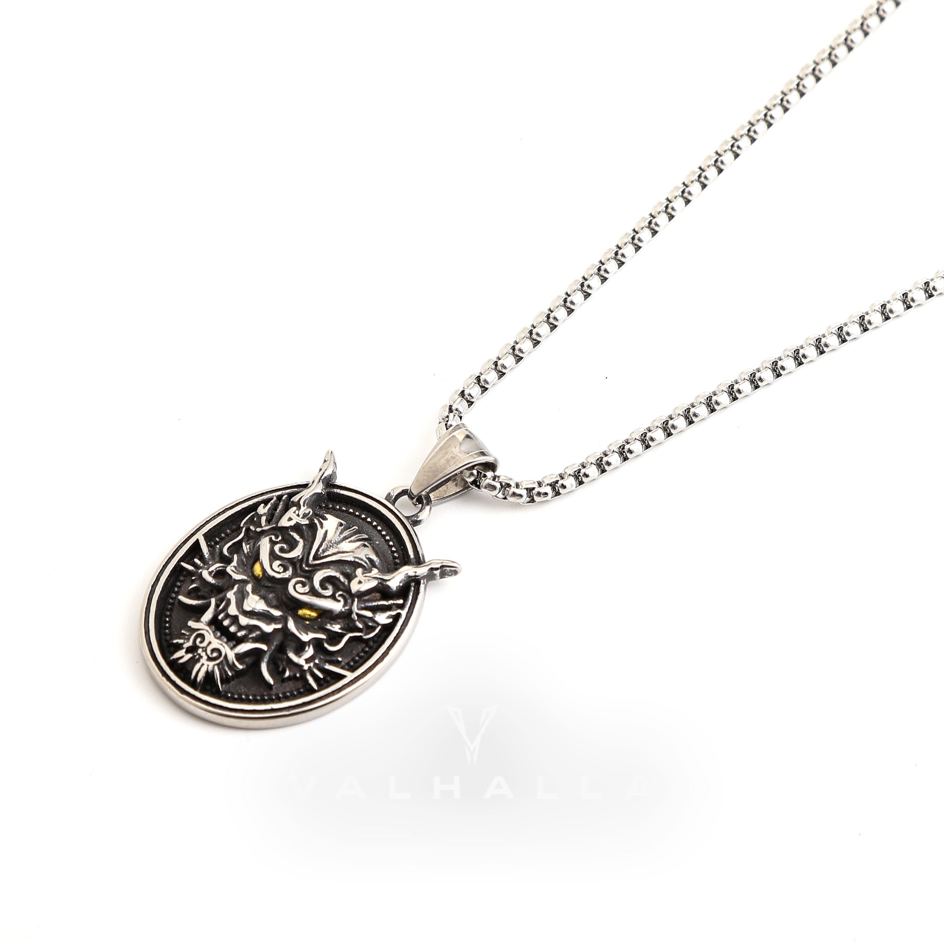Chinese Dragon Stainless Steel Pendant & Chain – Valhalla Fallen