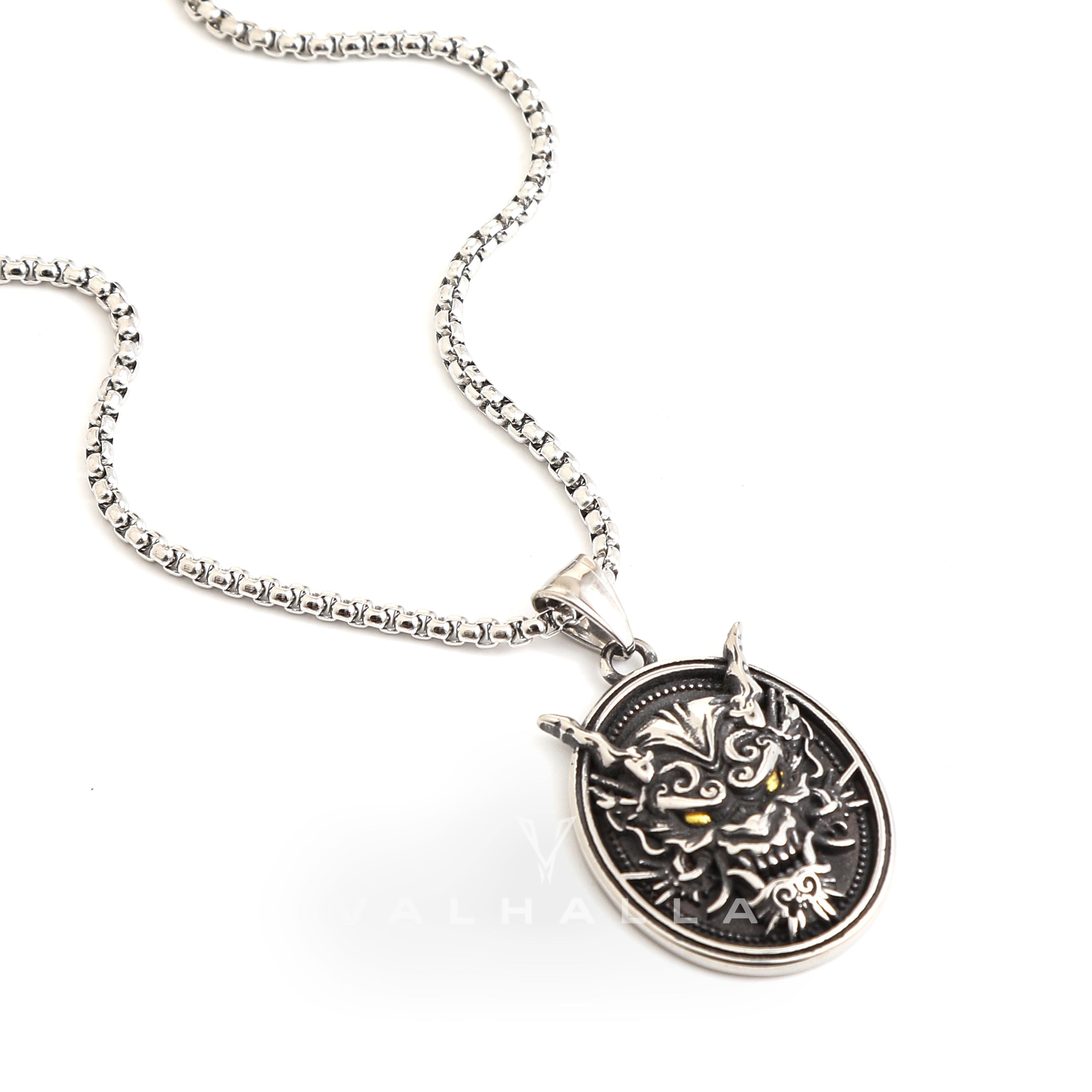 Chinese Dragon Stainless Steel Pendant & Chain – Valhalla Fallen