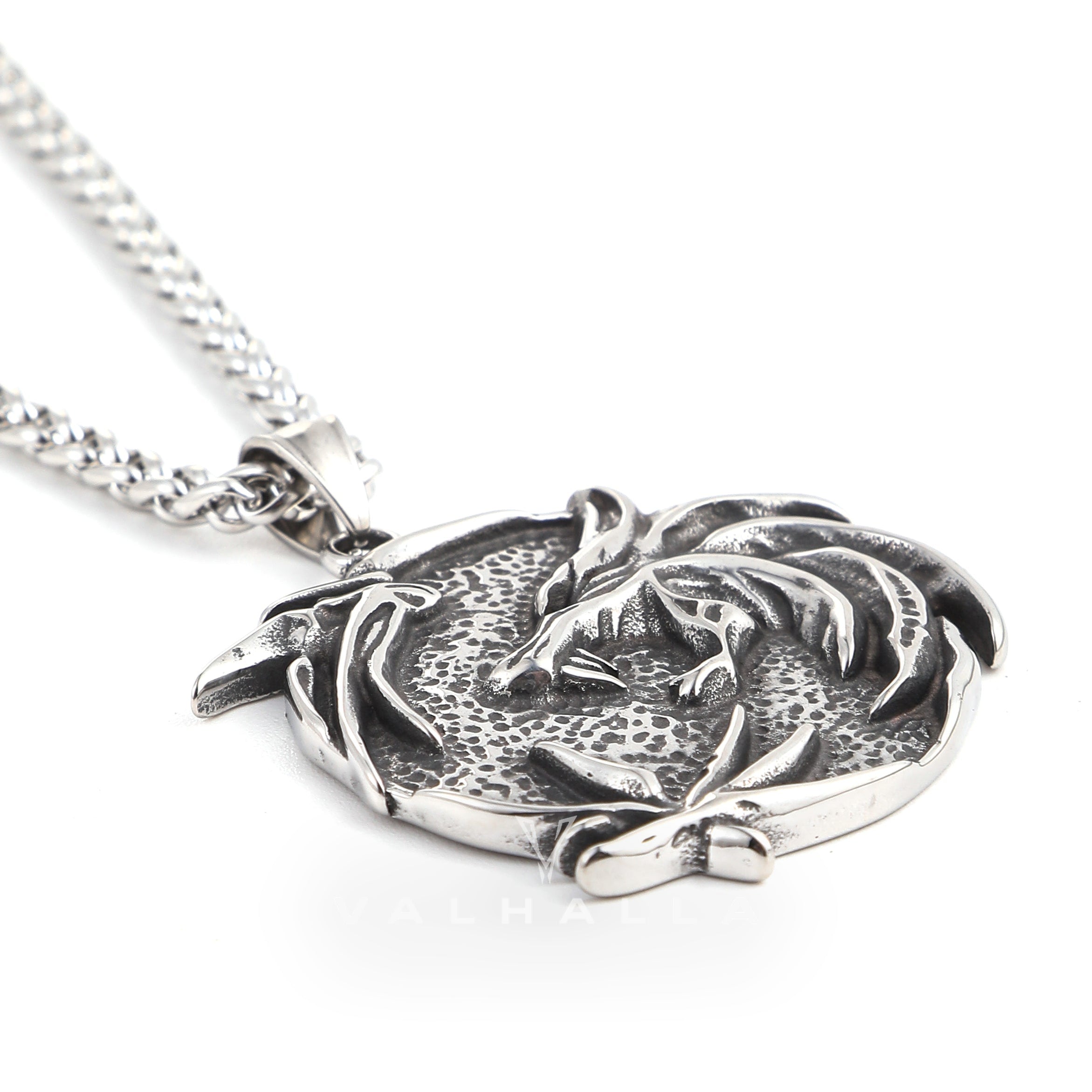 The Medallions Stainless Steel Wolf Pendant & Chain – Valhalla Fallen