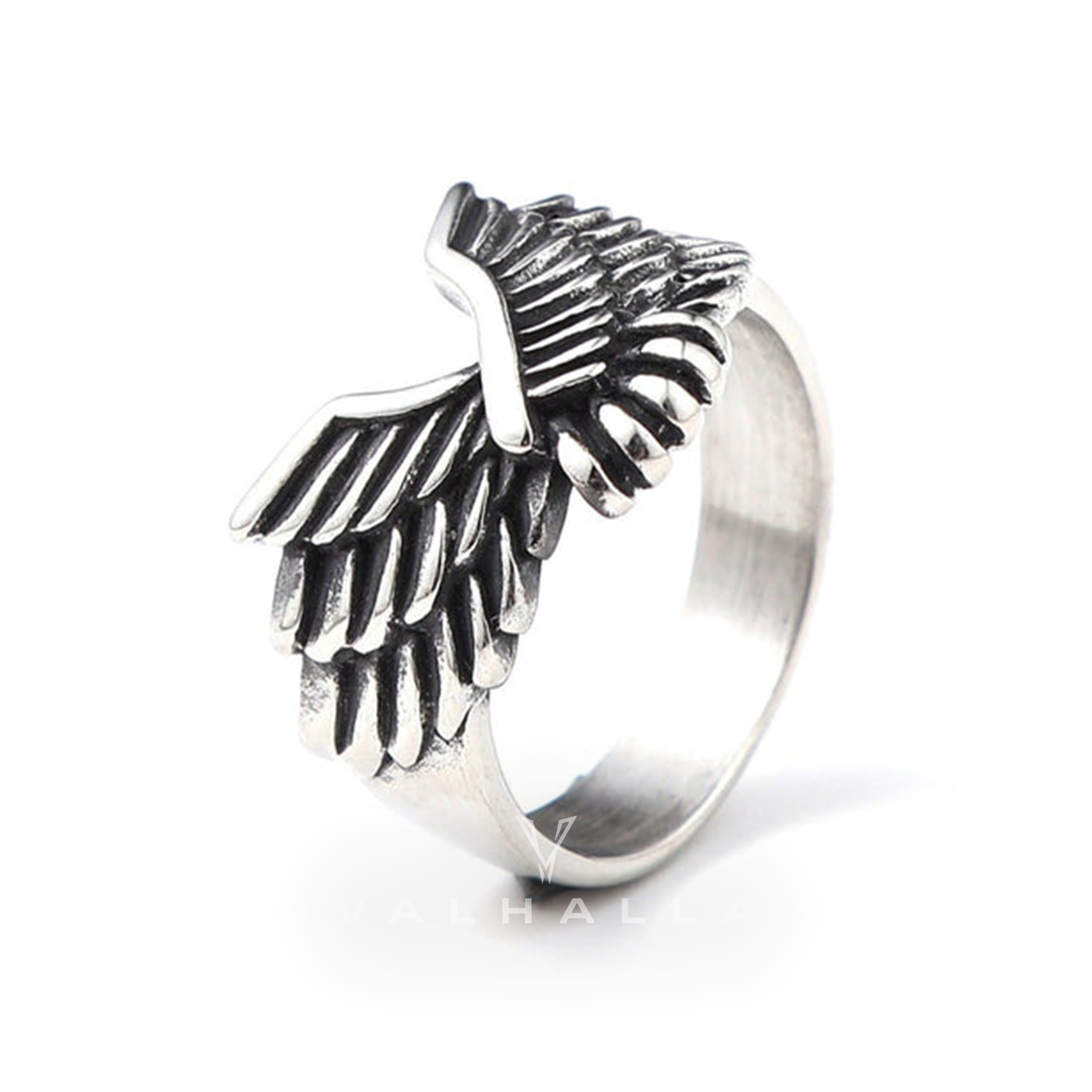Angel Wing Stainless Steel Beast Ring – Valhalla Fallen